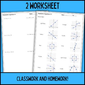 Graphing Parametric Equations Precalculus Activity For Review Sub