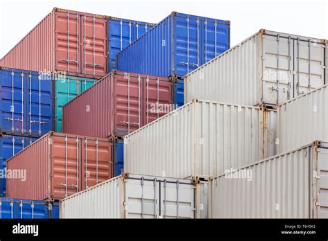 Cargo Containers Stack Stock Photo Alamy