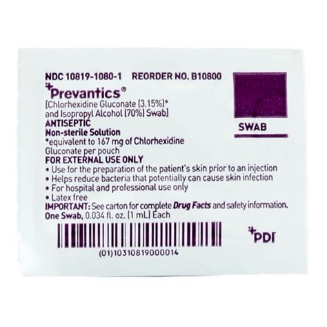Prevantics Prep Pad Peel Pouch Chlorhexadine 315alcohol 70 3 18