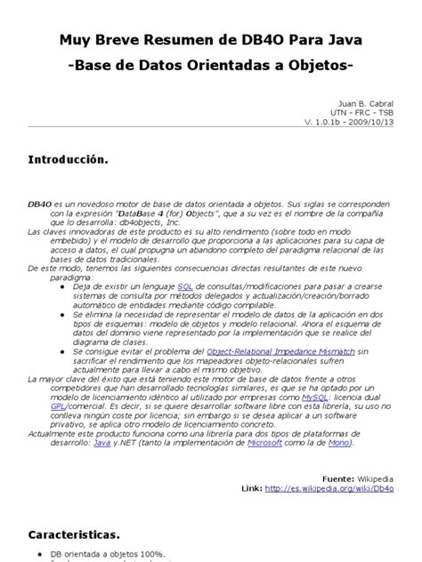 tsb db4o pdf bases de datos java lenguaje de programación