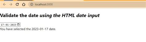 How To Validate A Date In Reactjs