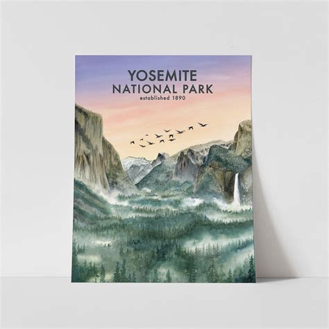 Yosemite National Park Poster Yosemite Valley California Tiny