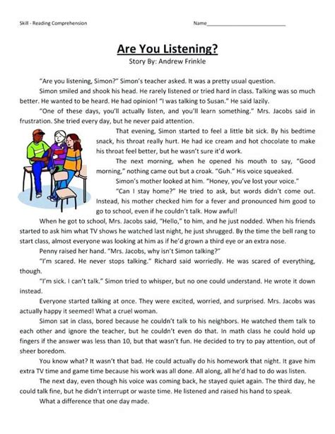 4th Grade Reading Comprehension Worksheets Best Coloring Pages For