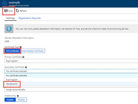 roll x 509 certificates in dps azure iot hub device provisioning