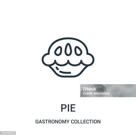미식 컬렉션 컬렉션에서 파이 아이콘 벡터 얇은 라인 파이 개요 아이콘 벡터 일러스트 레이 션입니다 고기에 대한 스톡 벡터 아트