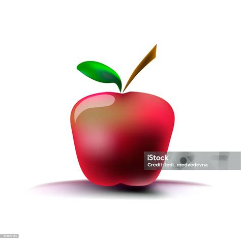 그림자와 함께 흰색 바탕에 빨간 사과의 이미지 0명에 대한 스톡 벡터 아트 및 기타 이미지 0명 개념 건강한 식생활 Istock