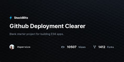 Github Deployment Clearer Stackblitz