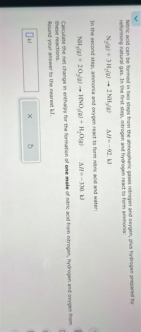 Solved Nitric Acid Can Be Formed In Two Steps From The