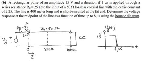 Solved 6 A Rectangular Pulse Of An Amplitude 15 V And A