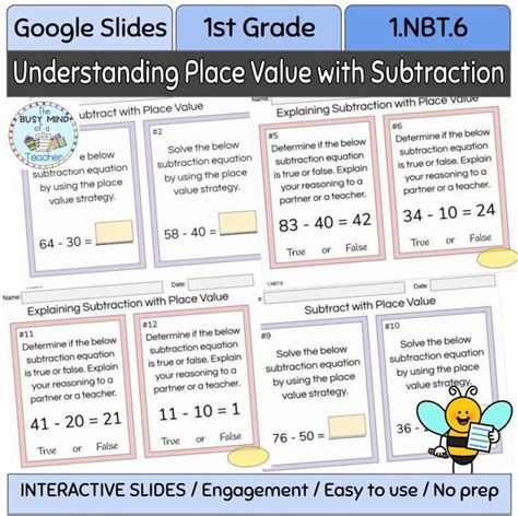 Interactive Google Slides Subtracting With Place Value NBT Subtraction Interactive