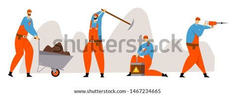 Set Miner Characters Coal Minerals Mining Stock Vector Royalty Free 1467234665 Shutterstock
