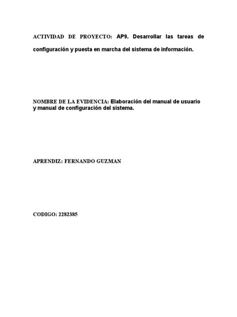 Manual De Instalación Y Configuración Del Sistema Pdf Mi Sql Software