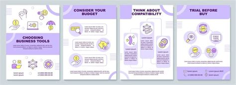 Premium Vector Choosing Business Tools Purple Brochure Template