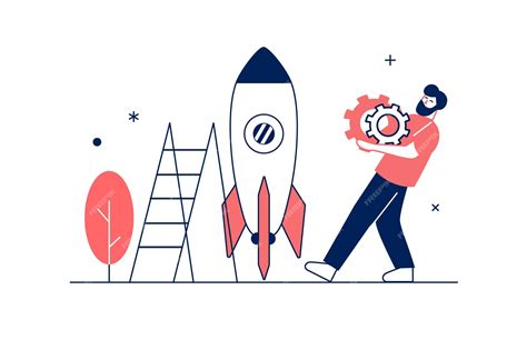 Premium Vector Startup Concept In Flat Line Design With People Scene