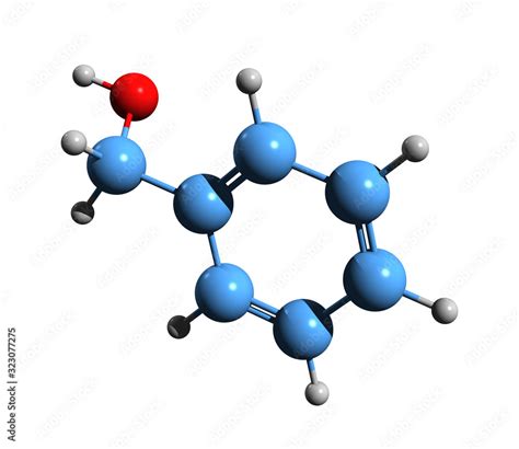 3d Image Of Benzyl Alcohol E1519 Skeletal Formula Molecular Chemical Structure Of