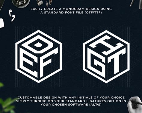 Modern Monogram Cube Font Font Kong