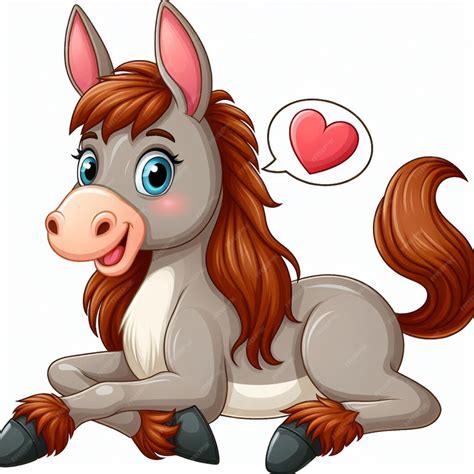 Premium Vector Cute Mule Vector Cartoon Illustration