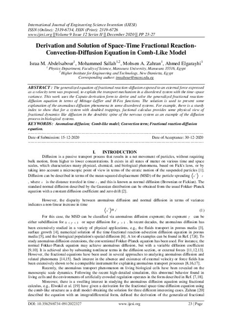 Pdf Derivation And Solution Of Space Time Fractional Reaction