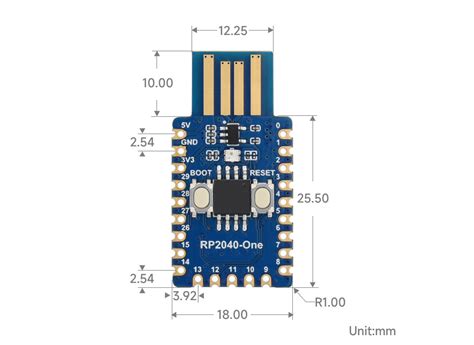 Waveshare Rp2040 One 4mb Flash Mcu Board Based On Raspberry Pi Rp2040 Pishop Ca