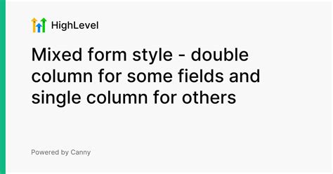 Mixed Form Style Double Column For Some Fields And Single Column For Others Voters Highlevel