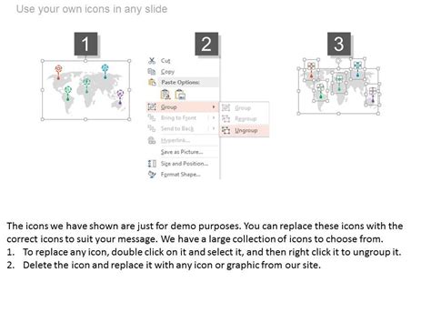 World Map With Icons For Global Business Powerpoint Slides