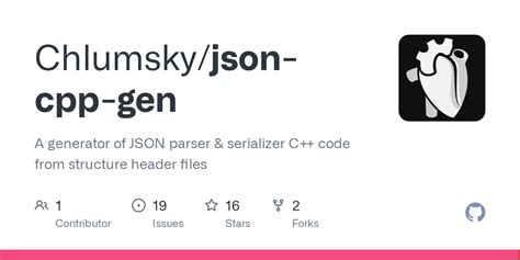 Github Chlumsky Json Cpp Gen A Generator Of Json Parser Serializer C Code From Structure