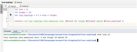 Program Menghitung Luas Segitiga Menggunakan Javascript