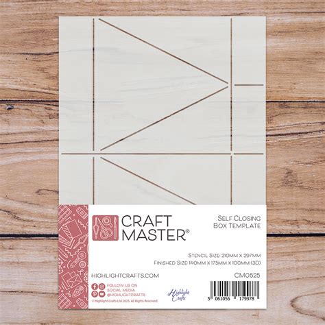 Craft Master Self Closing Box Template Stencil Highlight Crafts