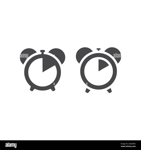 Alarm Clock Black Vector Icon Stopwatch With Bell Symbol Stock Vector