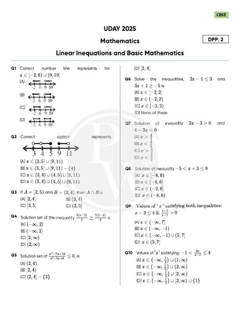 Linear Inequations And Basic Mathematics Dpp 02 Uday 2025 Pdf