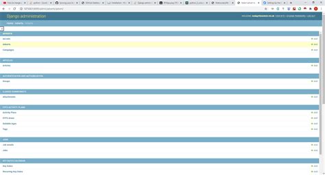 Django Admin Not Loading Individual App Pages Stack Overflow