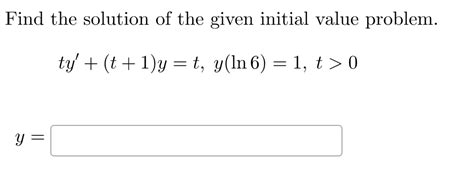 solved find the solution of the given initial value problem