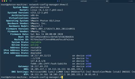 Photon Os Ipv4 Network Configuration Via Network Config Managernmctl