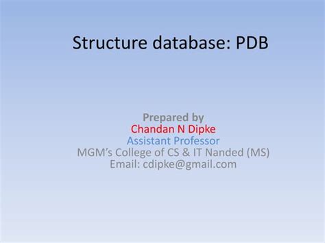 Introduction To Pdb PPTX Databases Computer Software And Applications