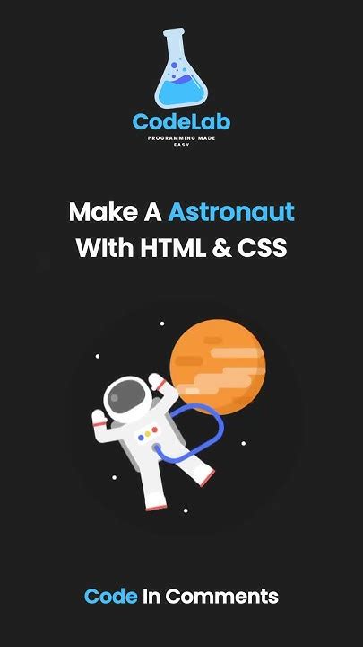 Make An Astronaut With Html And Css Coding Webdevelopement Html Css Animation Youtube