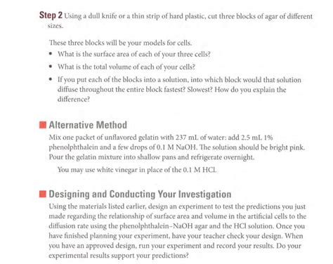 Solved Procedure Surface Area And Cell Size Cell Size And Chegg Com