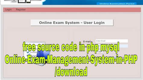 Free Source Code In Php Mysql Online Exam Management System In Phpdownload Youtube