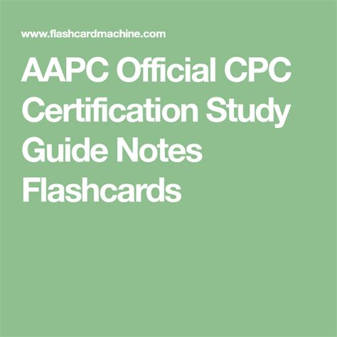 AAPC Official CPC Certification Study Guide Notes Flashcards