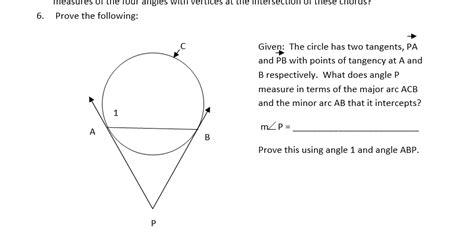 Solved 6. Prove the following: Given: The circle has two | Chegg.com