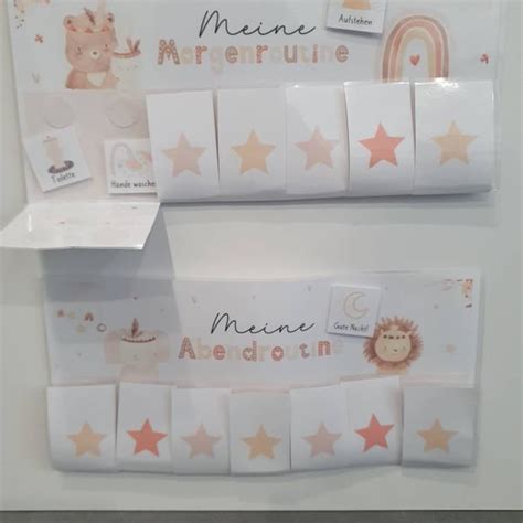 Morgen And Abendroutine Für Kinder Boho Routineplan Mit Sternchen Routineplan Für Kinder