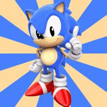 Sonic The Hedgehog Index Finger Standing Gif Gifdb Com