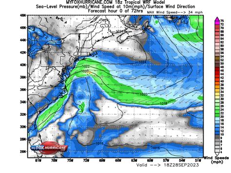Tropical Wrf Model Wind Speed And Direction Hurricane And Tropical Storm Coverage From