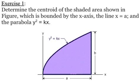 solved exercise 1 determine the centroid of the shaded area shown in