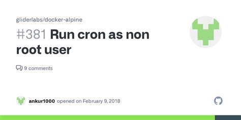 Run Cron As Non Root User Issue Gliderlabs Docker Alpine GitHub