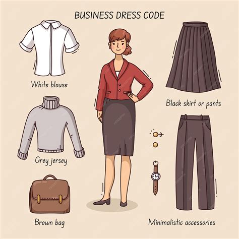 Инфографика делового дресс кода от руки Бесплатно векторы