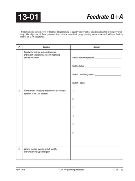 Feedrate Qa Answer 1 Pdf Numerical Control Tools