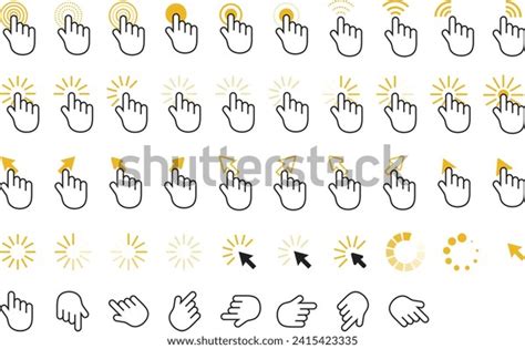 Mouse Click Cursor Vector Collection Pointing Stock Vector Royalty Free Shutterstock