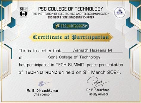 Linkedinconnections Paperpresentation Ppt Tech Psg Asmath Hazeena M