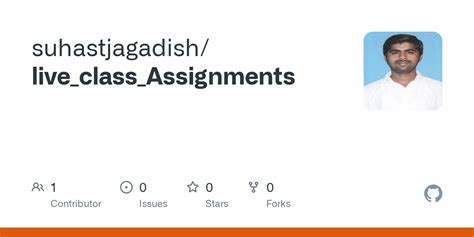 Github Suhastjagadish Live Class Assignments