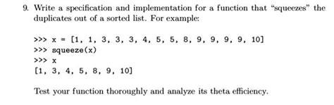 Solved 9 Write A Specification And Implementation For A